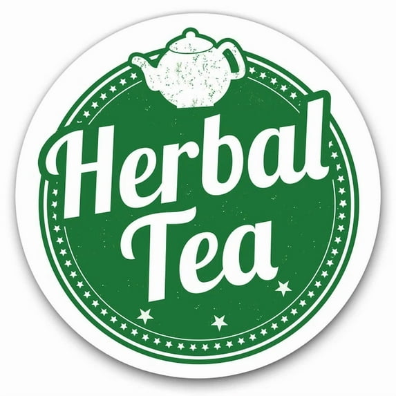 DOPASTICKER Green Herbal Tea Teapot Label Cool Gift Decorative Laptop ...