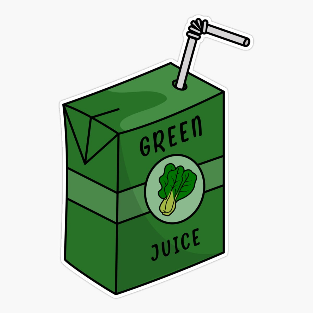 DOPASTICKER Green - Juice Box Sticker, Phone Sticker Water Bottle ...