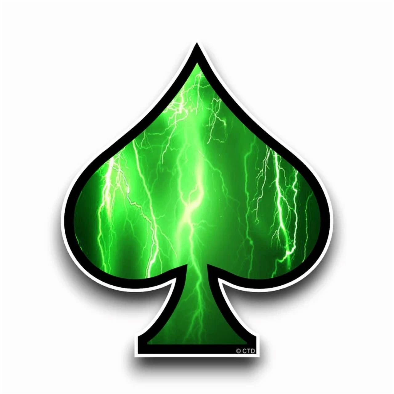 DOPASTICKER Green Lightning Thunder Storm Ace Of Spades Car Sticker ...
