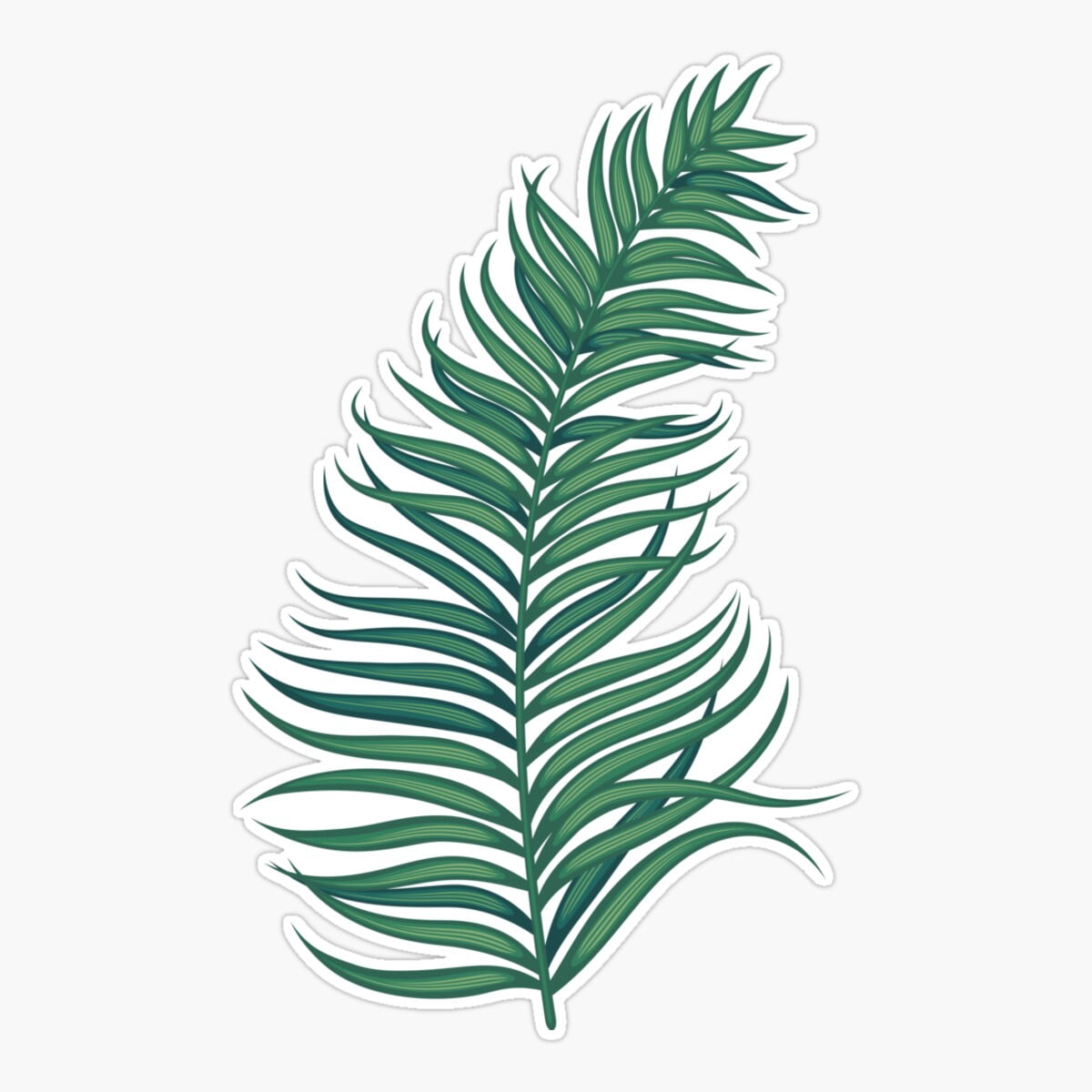 DOPASTICKER Green Palm Leaves Sticker, Phone Sticker Water Bottle ...
