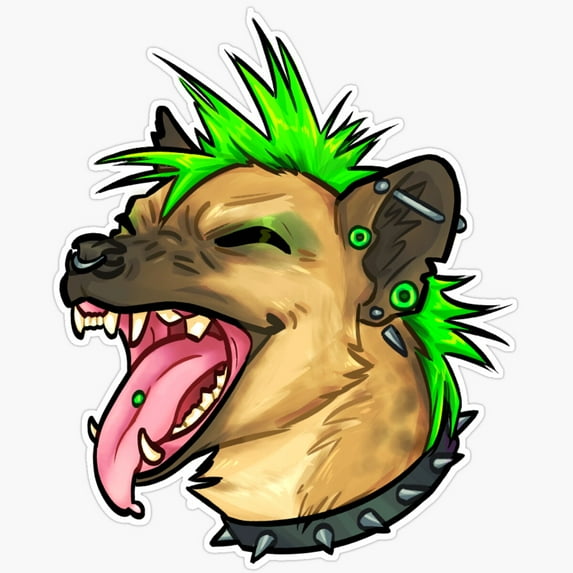 DOPASTICKER Green Punk Hyena Sticker Decorative Laptop, Phone Stickers ...