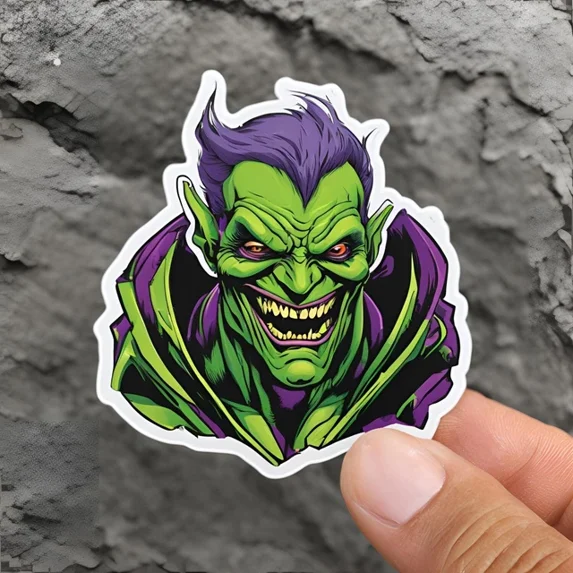 DOPASTICKER Green & Purple Goblin Sticker Phone Decal Water Bottle ...