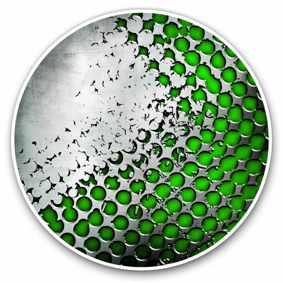 DOPASTICKER Green Silver Metal Pattern Cool Gift, Phone Sticker, Lover ...