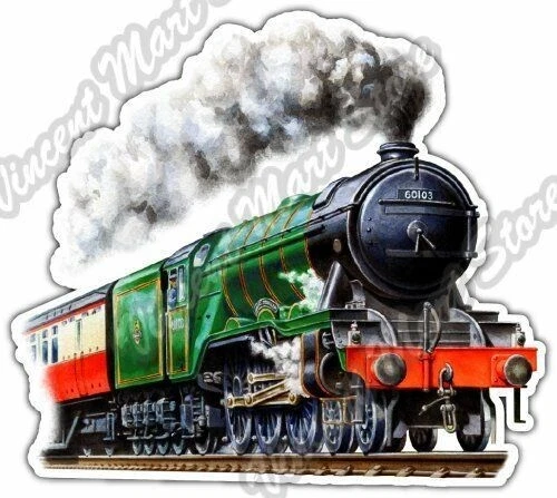 DOPASTICKER Green Train Locomotive Steam Railroad Car Sticker Decal ...
