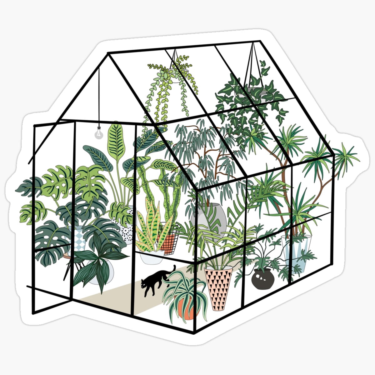 DOPASTICKER Greenhouse With Plants Sticker. Gift You - Decorate Laptops ...