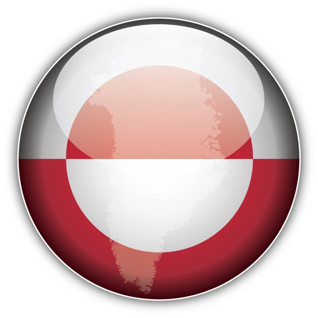 DOPASTICKER Greenland Map Flag Glossy Sticker Decal Phone Decal Water ...
