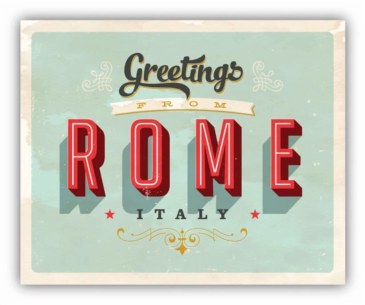 DOPASTICKER Greetings From Rome Italy Vintage Sticker Decal Phone Decal ...