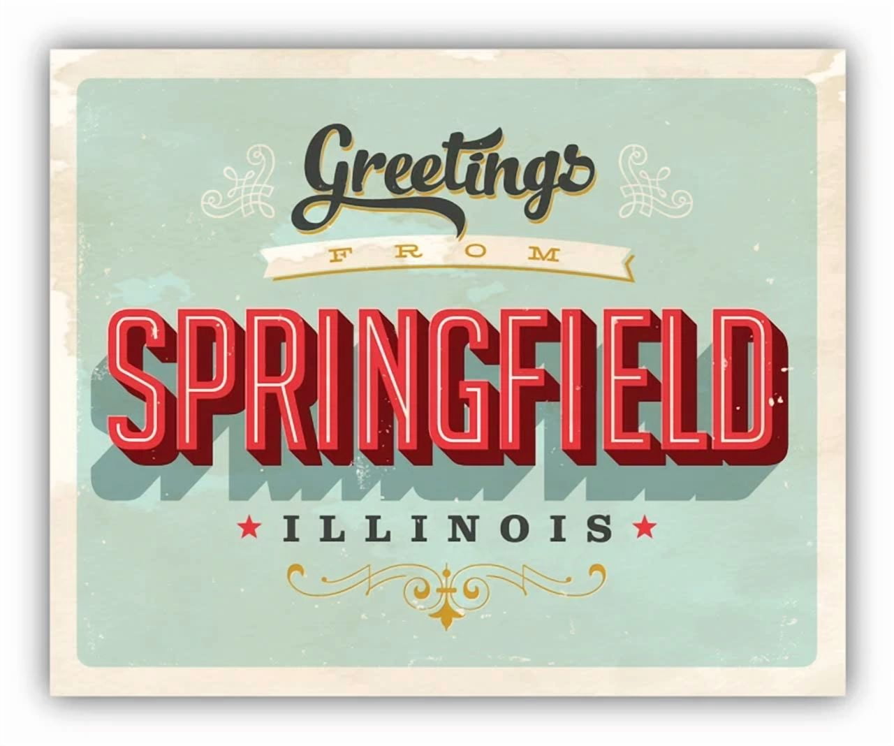DOPASTICKER Greetings From Springfield Illinois Vintage Sticker Decal ...
