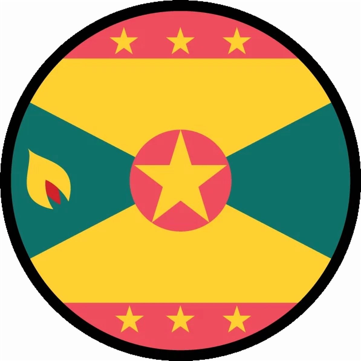 DOPASTICKER Grenada Flag Circle Sticker Decal Phone Decal Water Bottle ...