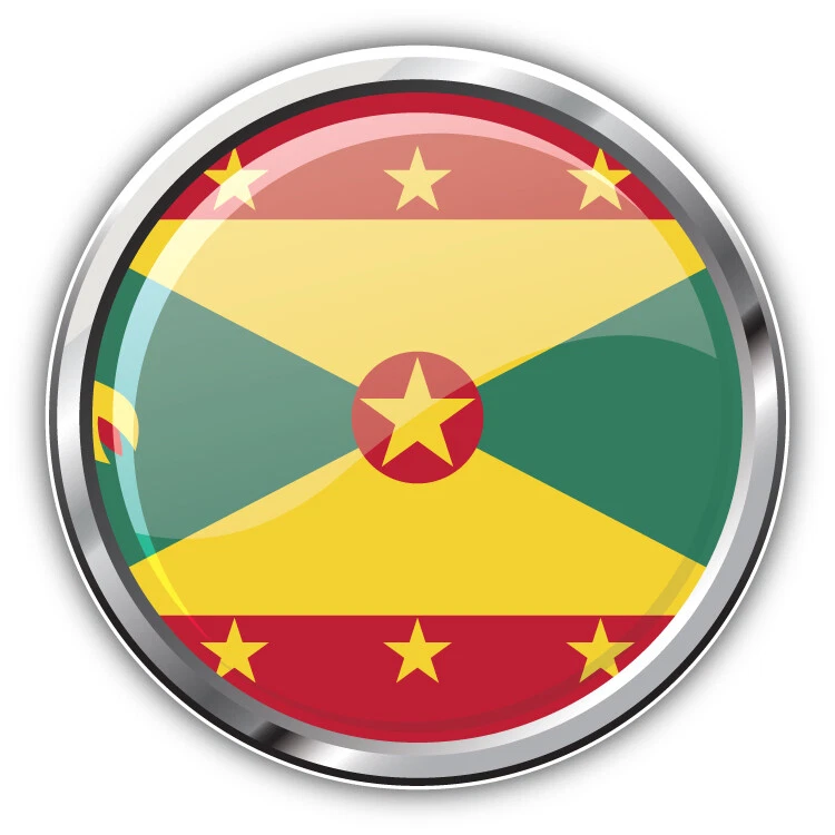 DOPASTICKER Grenada Glossy Flag Label Car Bumper Sticker Decal Gift You ...