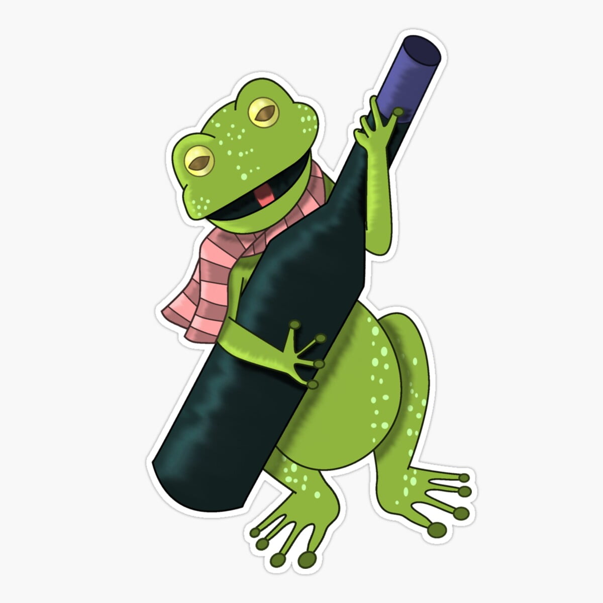 DOPASTICKER Grenouille Et Vin Sticker, Phone Sticker Car Stickers ...
