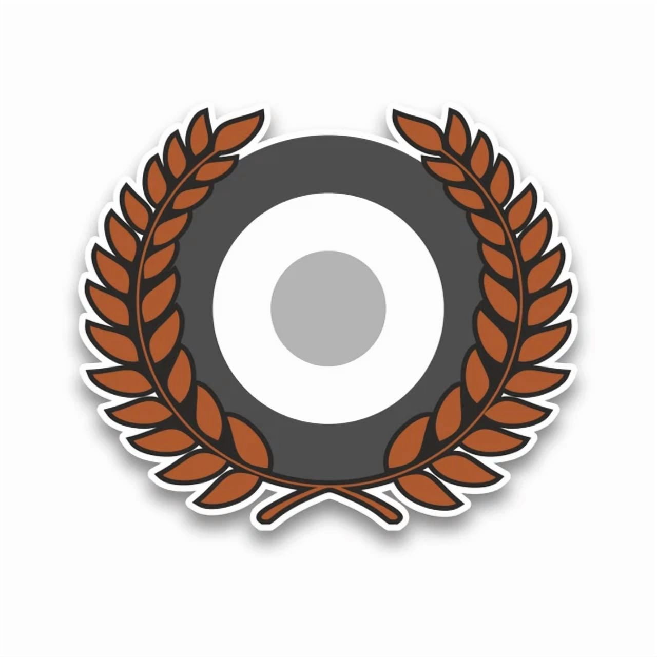 DOPASTICKER Grey Raf Mod Target Bronze Wreath Sticker Decal Scooter Car ...