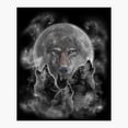 DOPASTICKER Grey Wol Hunting Ground, Big Moon And Stars Sticker, Phone ...
