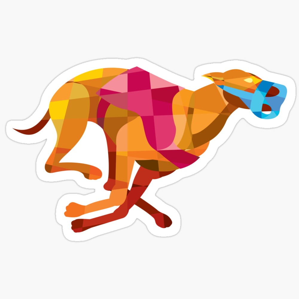 DOPASTICKER Greyhound Dog Racing Low Polygon Sticker Phone Decal Water ...