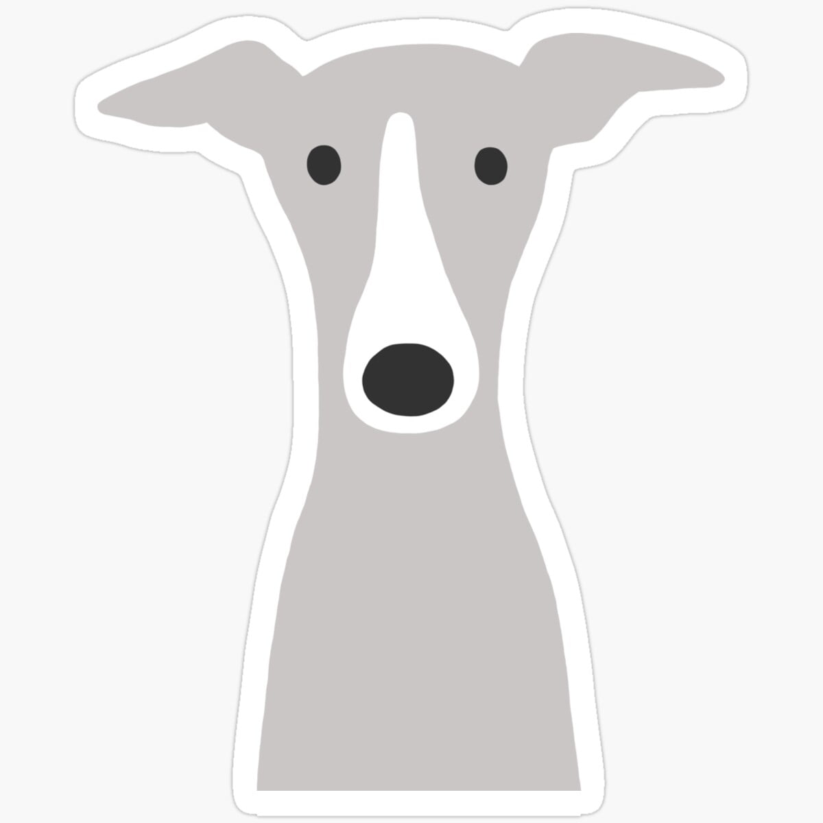 DOPASTICKER Greyhound, Italian Greyhound, Cute Whippet Dog Sticker ...