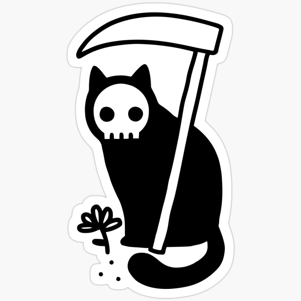 DOPASTICKER Grim Kitty Perfect Gift Everyone Phone Sticker, Latop ...