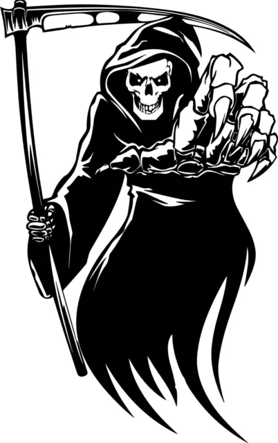 DOPASTICKER Grim Reaper Small Sticker Death Dark Scary Creepy Goth ...