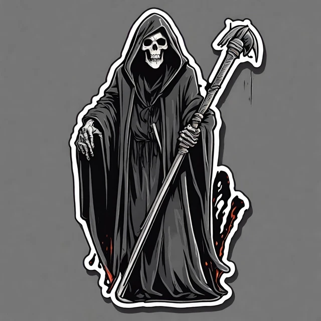 DOPASTICKER Grim Reaper Sticker Phone Decal Water Bottle Stickers, Cars ...