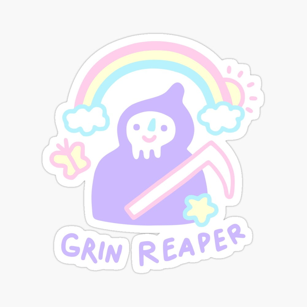 DOPASTICKER Grin Reaper - Hot Trending Sticker Phone Decal Water Bottle ...