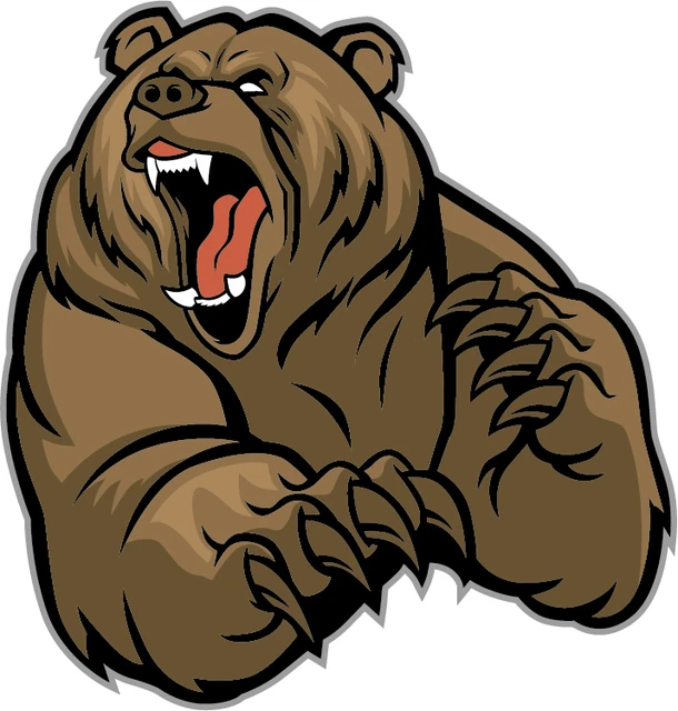 DOPASTICKER Grizzly Bear Mascot Sticker Decal Phone Decal Water Bottle ...