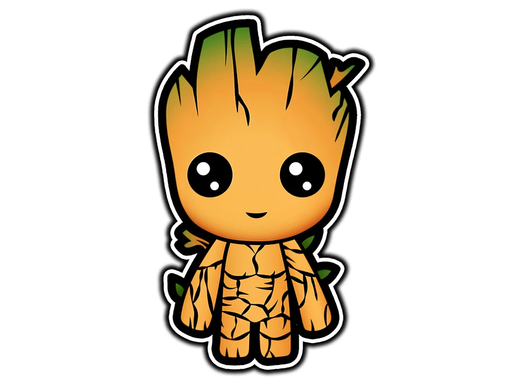 DOPASTICKER Groot Chibi Sticker Decal Phone Decal Water Bottle Stickers ...