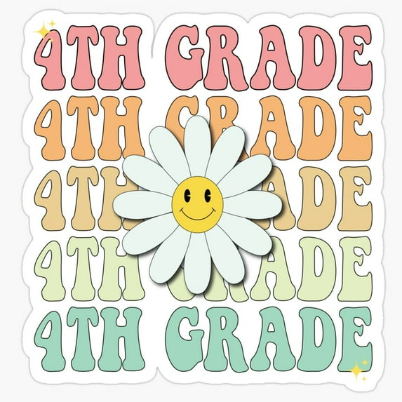 DOPASTICKER Groovy 4Th Grade Back To School First Day Of Fourth Grade ...