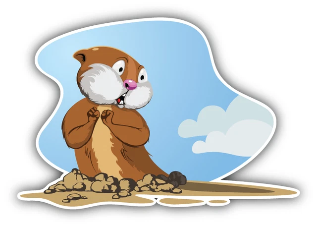 DOPASTICKER Groundhog Cartoon Sticker Decal Phone Decal Water Bottle ...