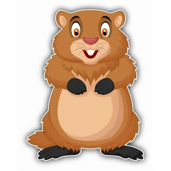 DOPASTICKER Groundhog Happy Cartoon Sticker Decal Phone Decal Water ...