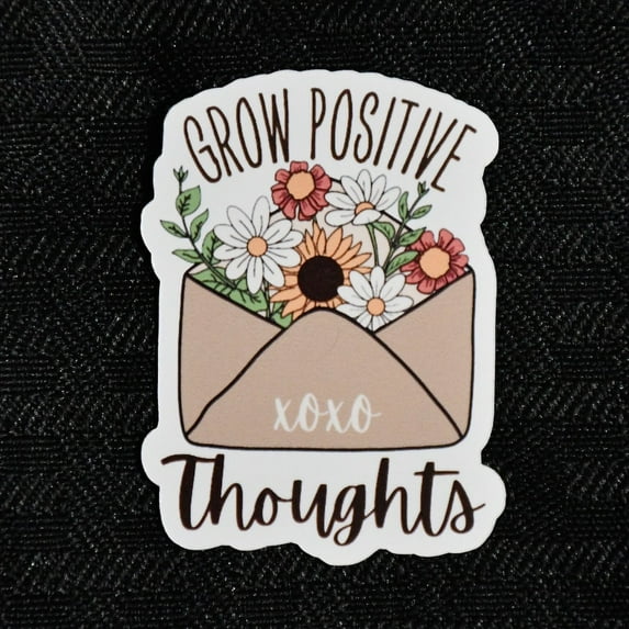 DOPASTICKER Grow Positive Thoughts Sticker, Affirmation Laptop Sticker ...