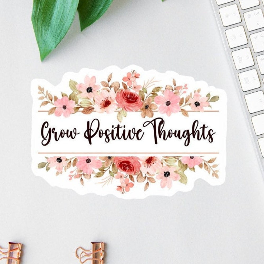 DOPASTICKER Grow Positive Thoughts Sticker, Men.Tal Health Sticker ...