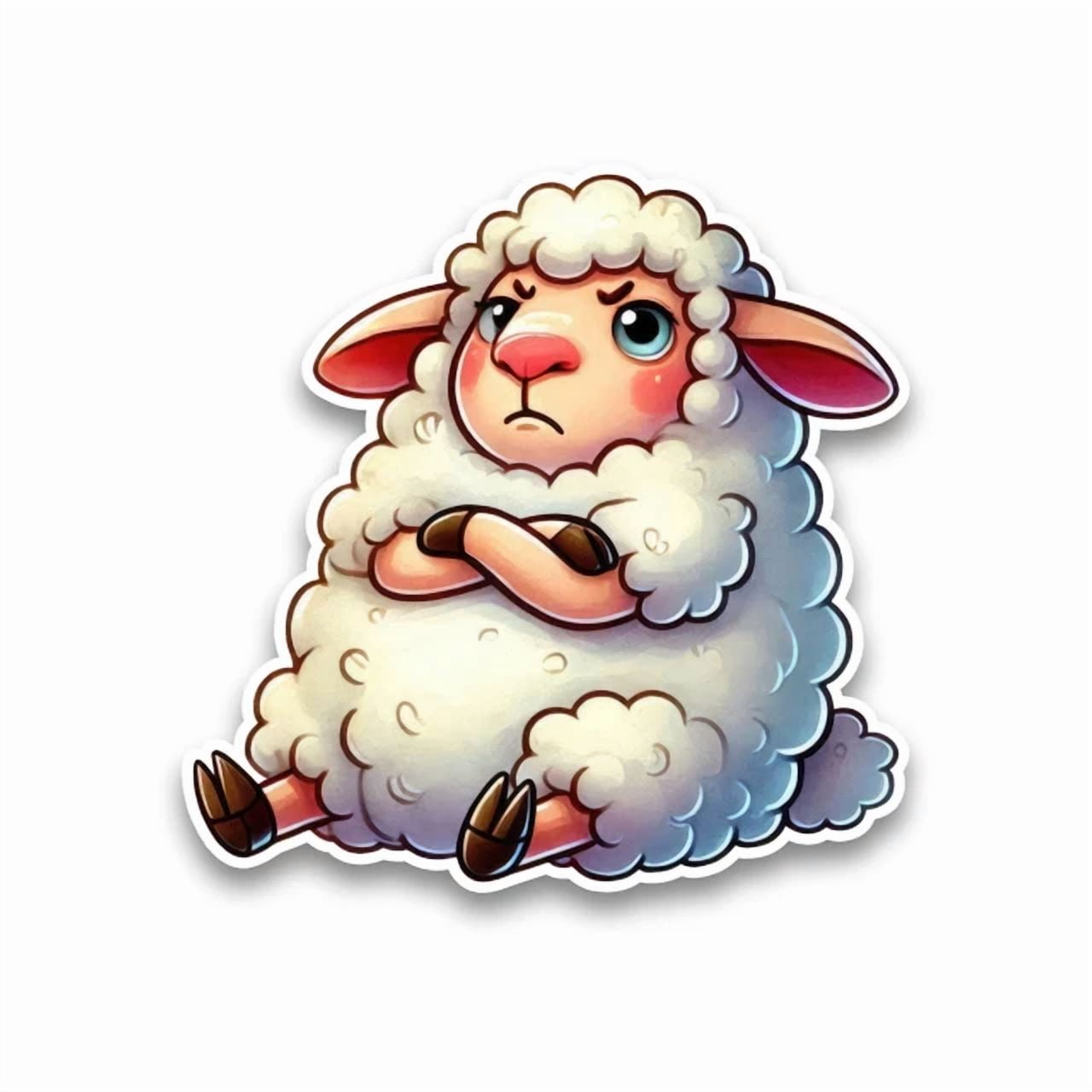 DOPASTICKER Grumpy Animal Cute Sheep Lamb Sticker Decal Car Window ...