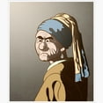 DOPASTICKER Grumpy Girl With A Pearl Earring Sticker Decorative Laptop ...