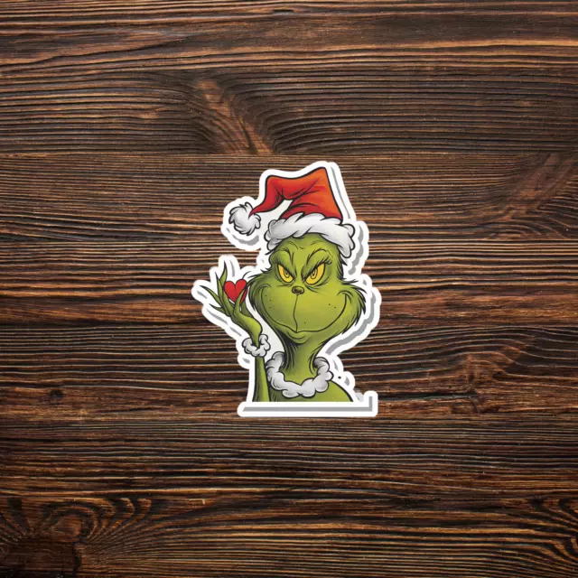 DOPASTICKER Grumpy Grinch Christmas Sticker - Holiday Decal For Laptops ...