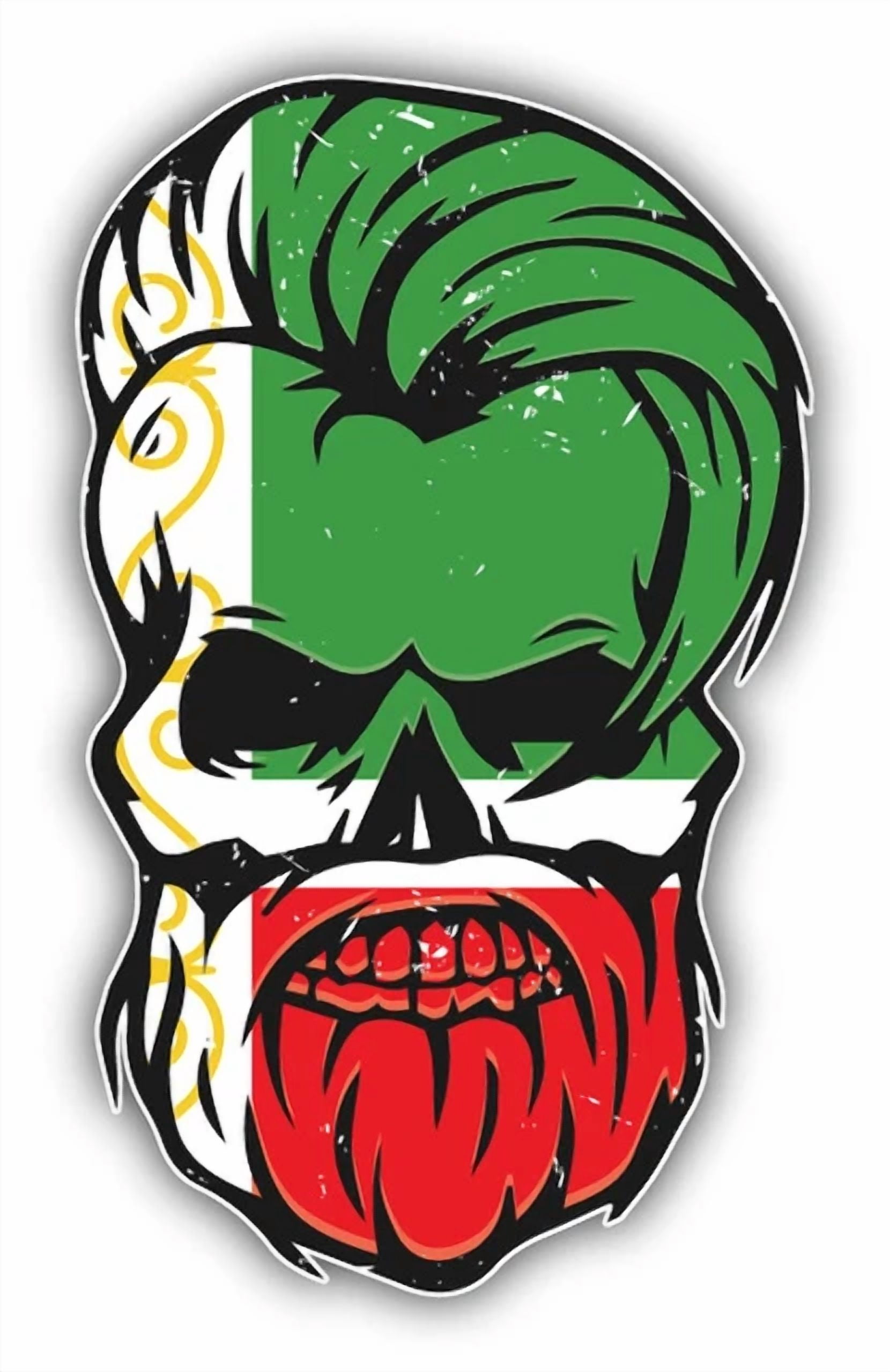 DOPASTICKER Grunge Beard Skull Chechen Republic Flag Sticker Decal ...