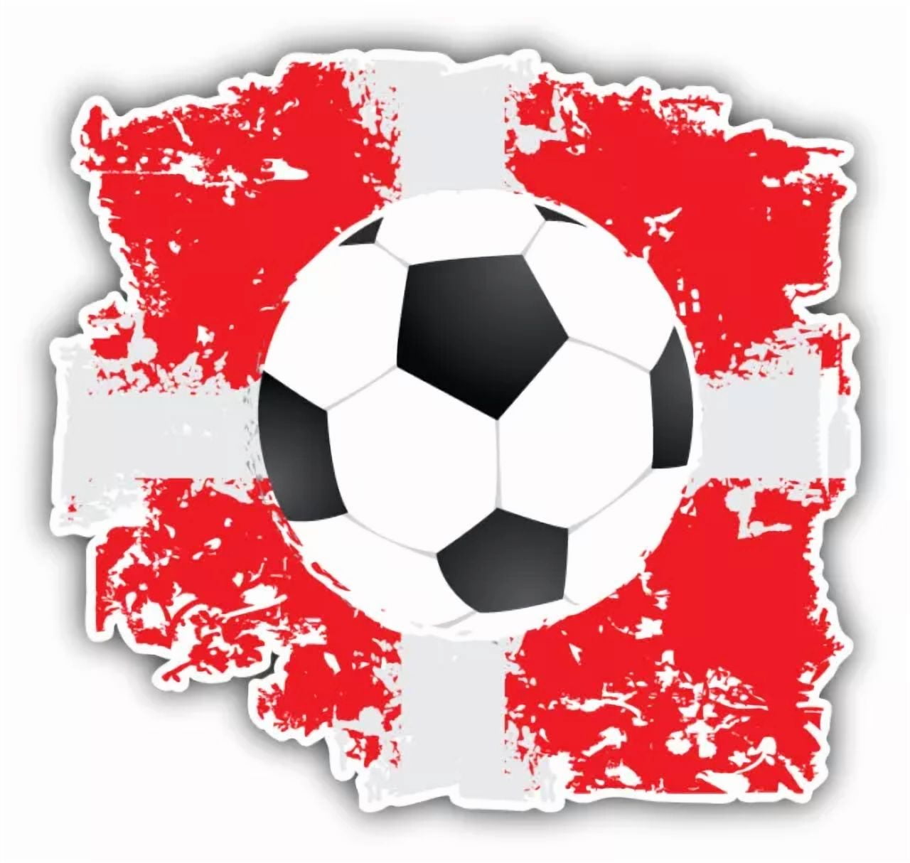 DOPASTICKER Grunge Denmark Flag Soccer Ball Sticker Decal Phone Decal ...
