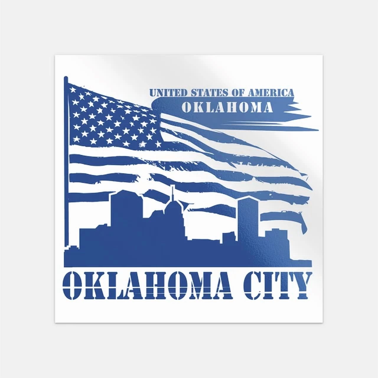 DOPASTICKER Grunge Oklahoma City Label Usa Travel Sticker Phone Water ...