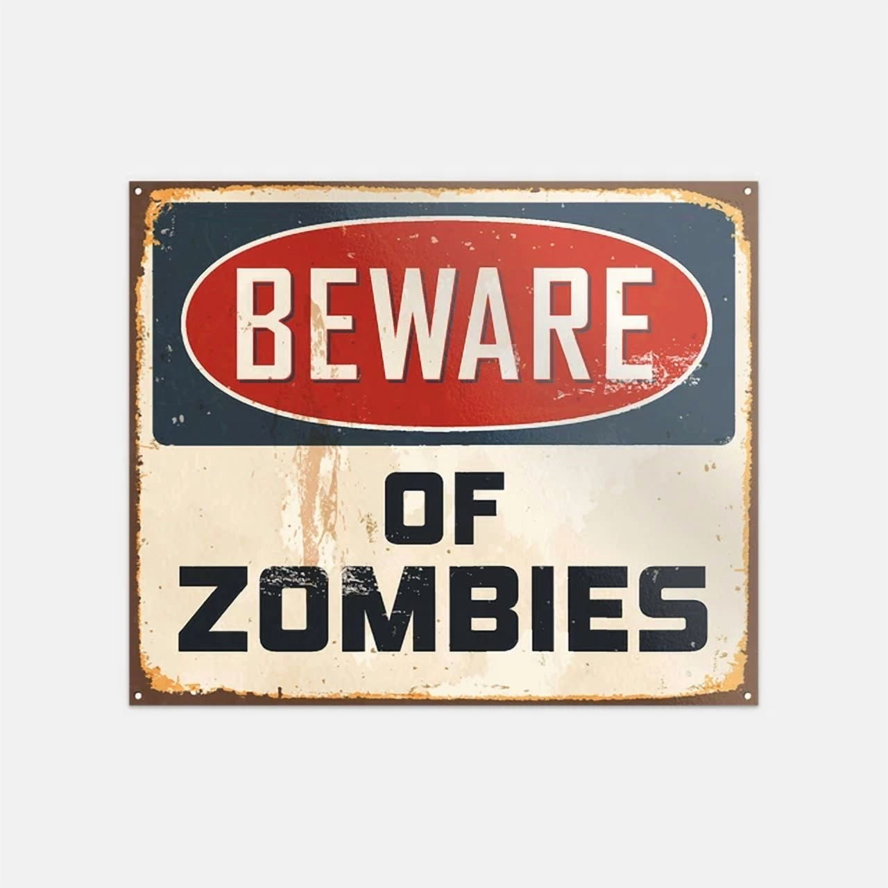 DOPASTICKER Grunge Old Sign Beware Of Zombies Sticker Decal Phone Decal ...