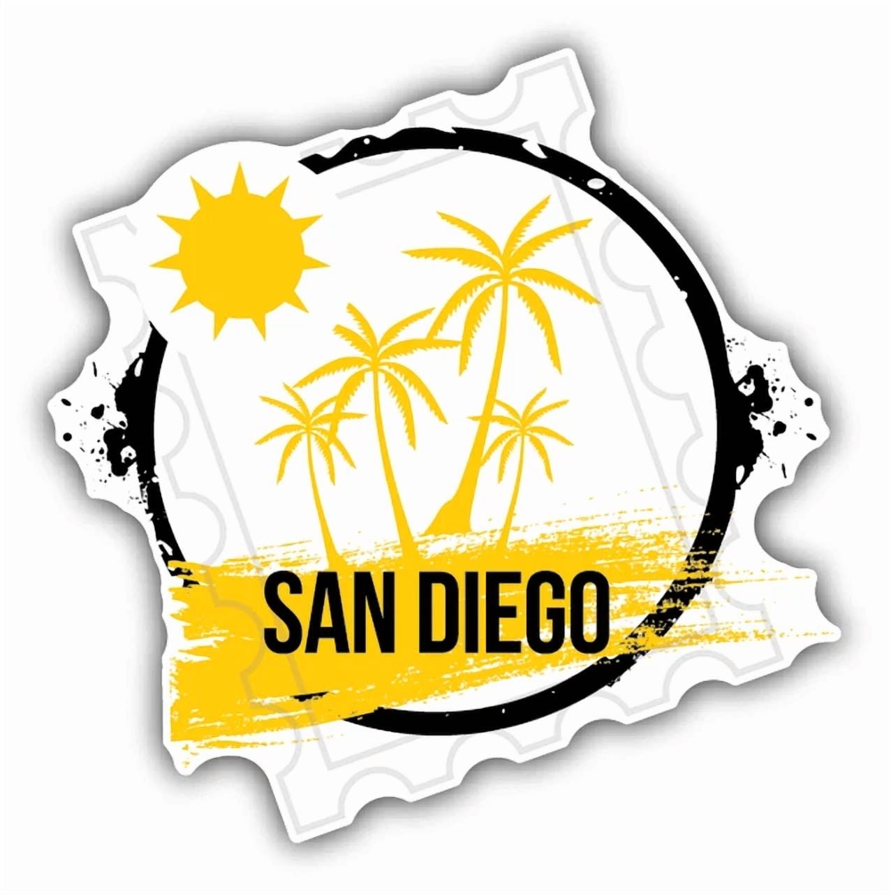 DOPASTICKER Grunge Rubber Travel San Diego Sticker Decal Phone Decal ...