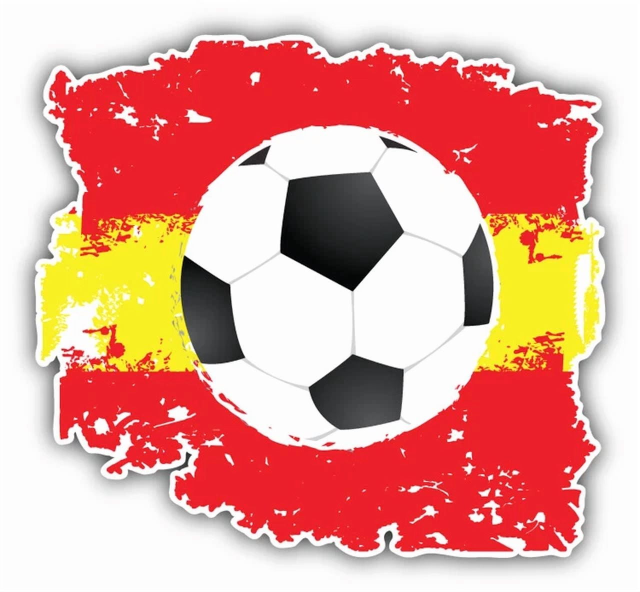 DOPASTICKER Grunge Spain Flag Soccer Ball Sticker Decal Phone Decal ...