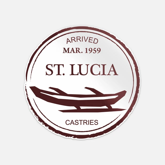 DOPASTICKER Grunge Travel St Lucia Castries Sticker Phone Water Bottle ...