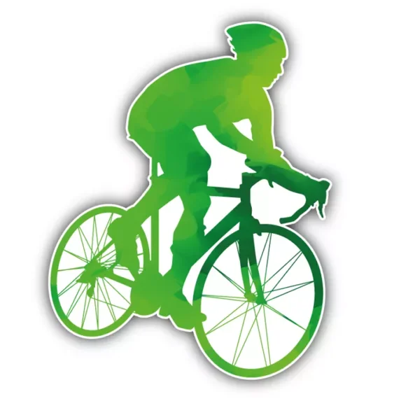 DOPASTICKER Grungy Road Cyclist Sticker Decal Phone Decal Water Bottle ...
