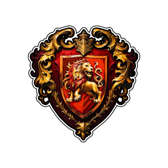 DOPASTICKER Gryffindor House Crest Fancy Logo Sticker Decal Phone Decal ...