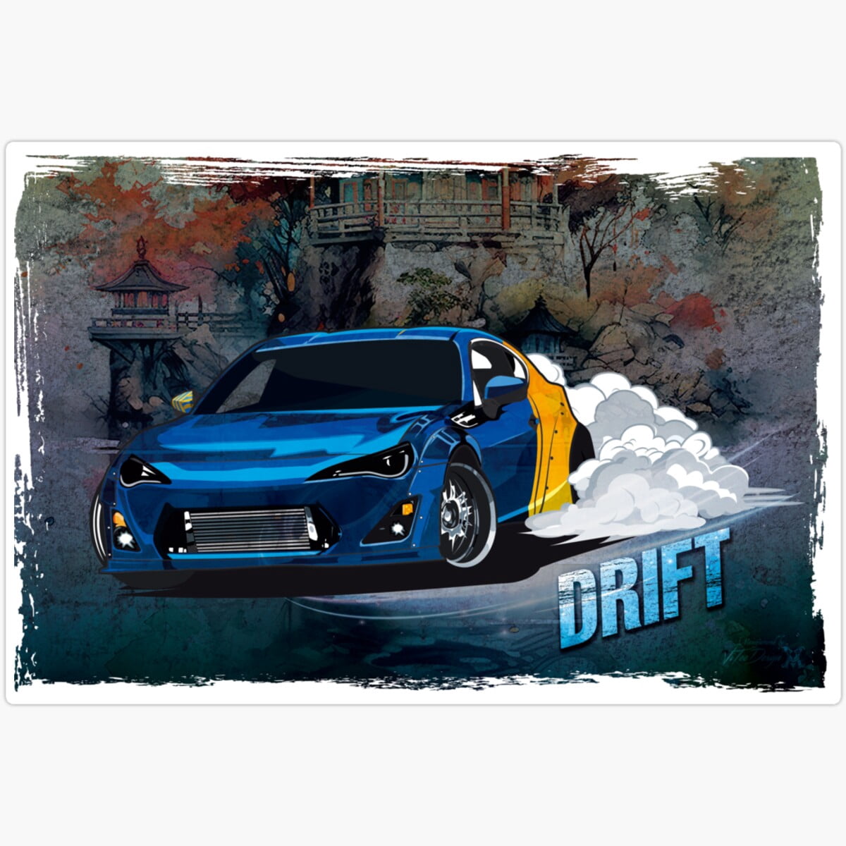 DOPASTICKER Gt86 Drift Metal Print For Fans Of Japanese Automotive ...