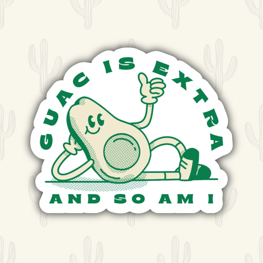 DOPASTICKER Guac Is Extra, Avocado For Laptop, Pop Culture, Cute Food ...