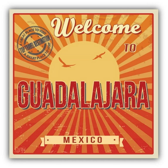 DOPASTICKER Guadalajara Mexico Welcome Label Car Bumper Sticker Decal ...