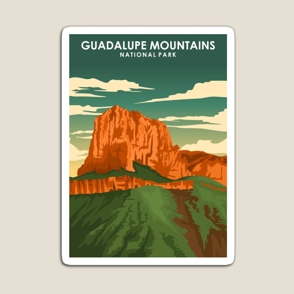 DOPASTICKER Guadalupe Mountains National Park Travel Poster Decorative ...