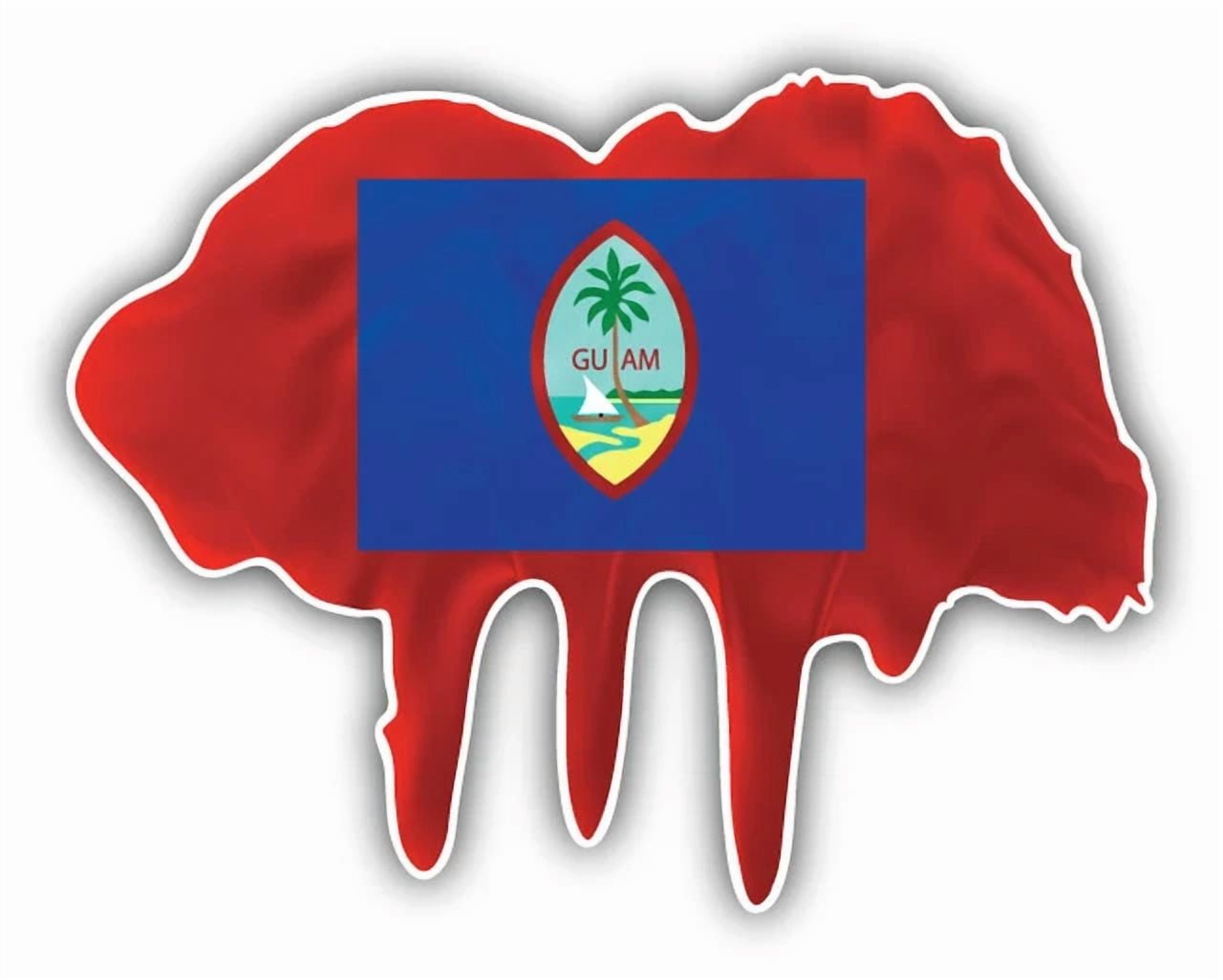 DOPASTICKER Guam Flag Blot Sticker Decal Phone Decal Water Bottle ...