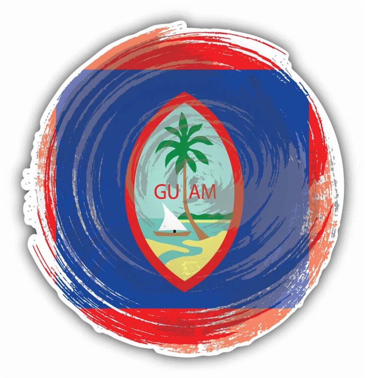 DOPASTICKER Guam Grunge Flag Sticker Decal Phone Decal Water Bottle ...