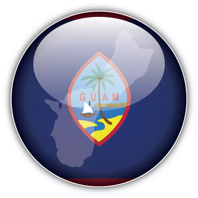 DOPASTICKER Guam Map Flag Glossy Label Car Bumper Sticker Gift You ...