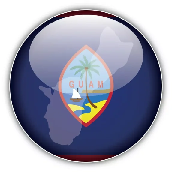 DOPASTICKER Guam Map Flag Glossy Label Car Bumper Sticker Gift You ...